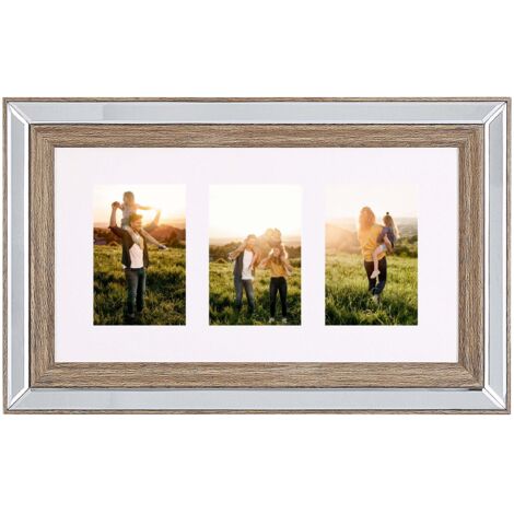 Photo Frame Dark Brown 32 x 50 cm for 3 Pictures 10 x 15 cm Collage ...