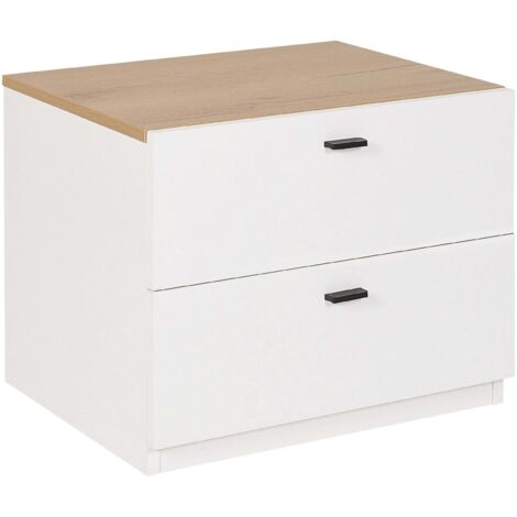 2 Drawer Bedside Table EDISON White