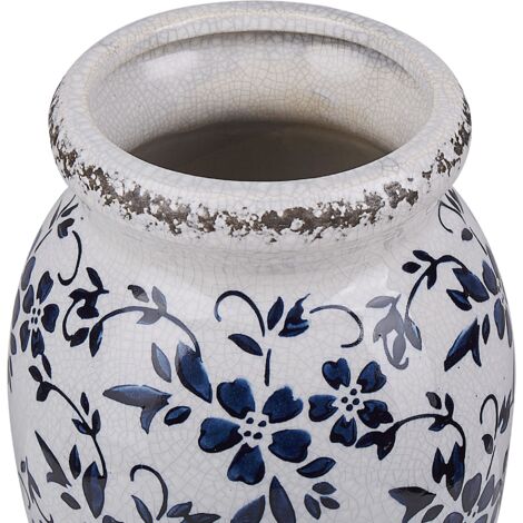 Flower Vase AMIDA Stoneware 18 cm White