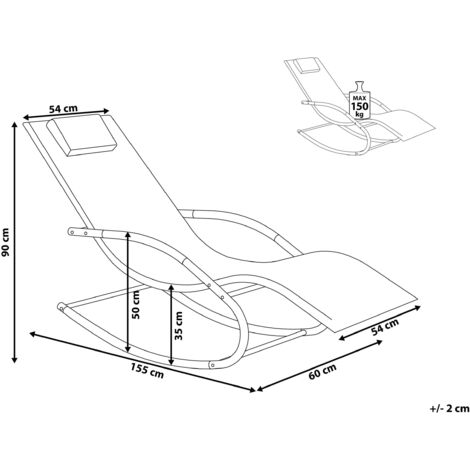 Rocking Sun Lounger CARANO II Metal Light Grey