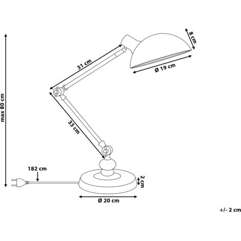 Desk Lamp MERAMEC Adjustable Metal White