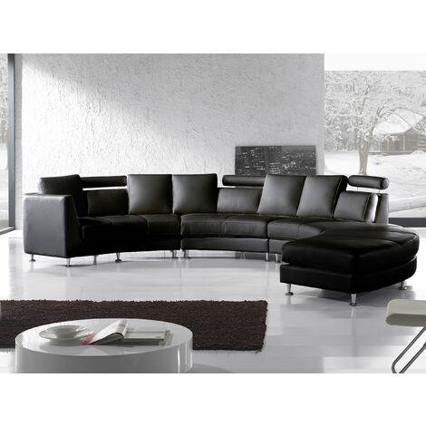 Curved leather sectional store
