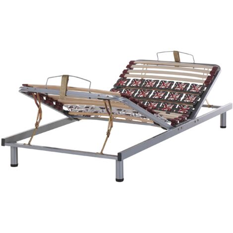 Manually Adjustable Bed Frame MOON 90 x 200 cm (EU Single) Silver