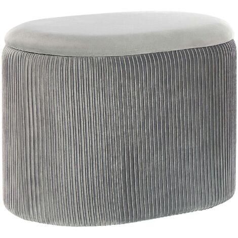 Storage Pouffe RICHLAND Velvet Light Grey