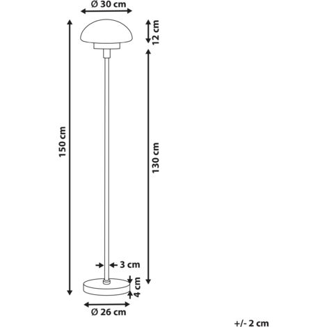 Classic Floor Lamp Half Globe Shade On-Off Switch Living Room Bedside ...