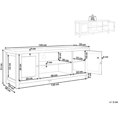 Modern TV Stand Shelves Living Room Furniture 140 cm Cream and Light ...
