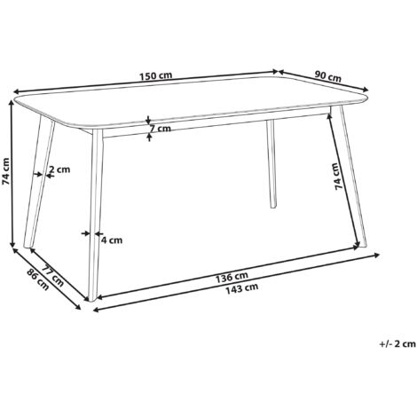Dining Table EPHRATA Dark Mahogany 150 cm 90 cm
