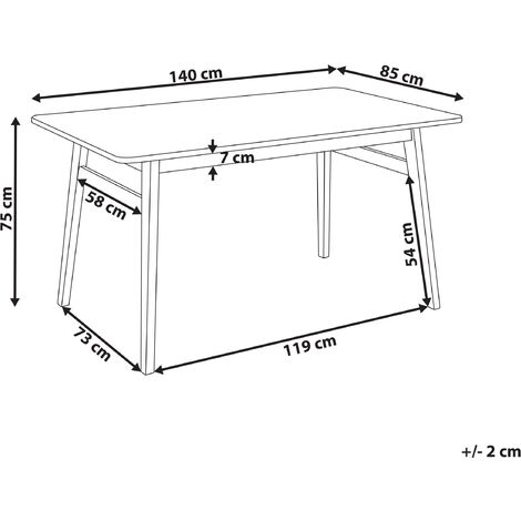 Retro Dining Table 140 x 85 cm Rubberwood Dark Wood Ventera