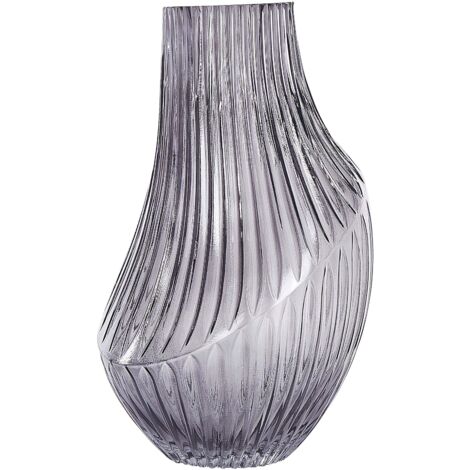 Flower Vase MYRSINA Glass 36 cm Grey