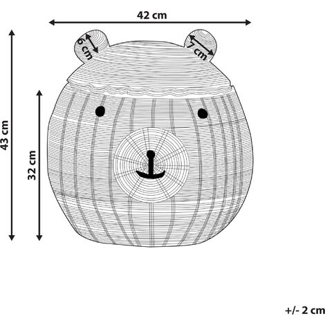 Kids Basket Teddy Bear HIMBA Rattan Natural