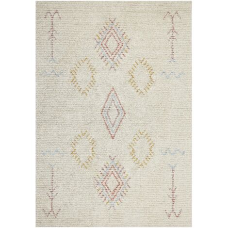 Modern Cotton Rug Geometric Pattern Living Room Area Rug 140x200cm ...