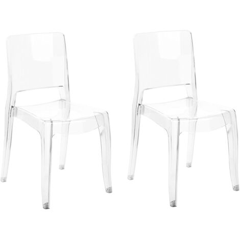 Set of 2 Dining Chairs WESTBRIDGE Transparent
