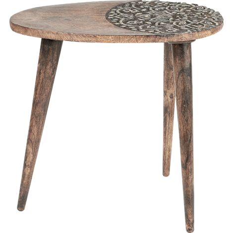 Set of 2 Side Tables KHETUA Mango Wood Brown