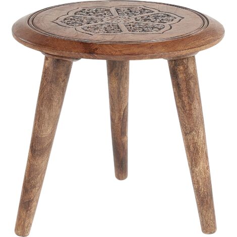 Set of 2 Side Tables TURUA Mango Wood Brown