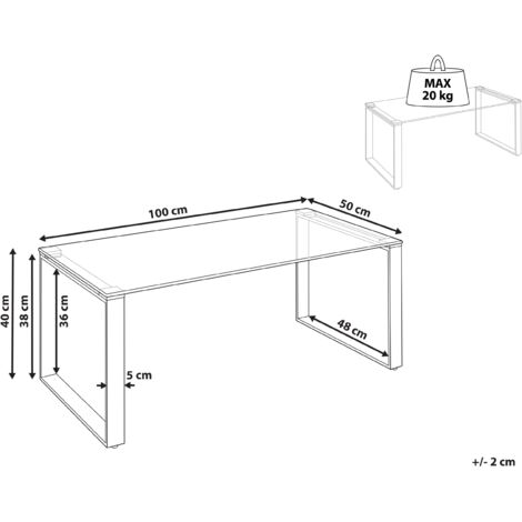 Coffee Table TILON Tempered Glass Gold