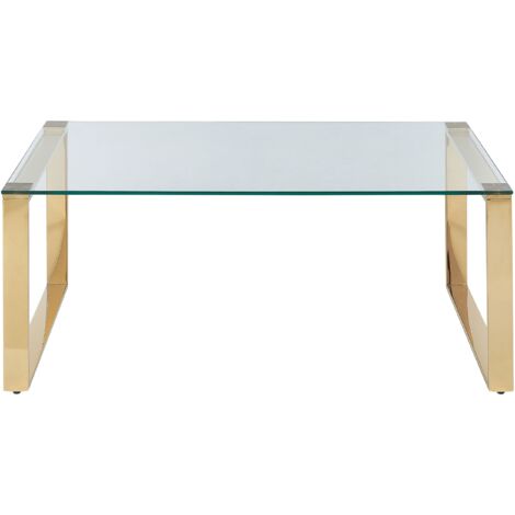 Coffee Table TILON Tempered Glass Gold