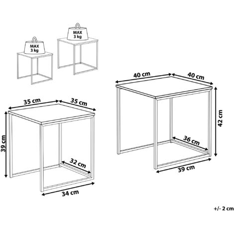 Set of 2 Side Tables DENNY Dark Brown