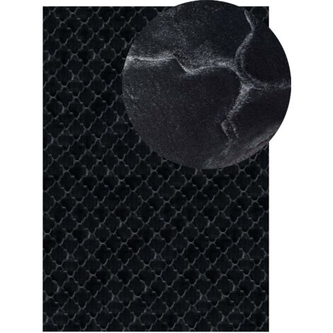 Shaggy Artificial Rabbit Faux Fur Rug Trellis Pattern 160 x 230 cm ...