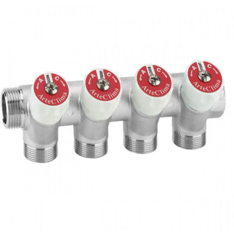 Arteclima - Collettore Inclinato Sanitari 3/4" 4 Vie Per Kit 24X19