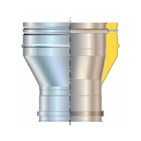 Cordivari - Raccordo Inox Ø150/100 Doppia Parete - Ø80 Femmina Mono Parete