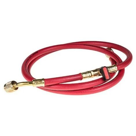 Wigam - tubo flessibile 150 cm con rubinetto gas r410 - colore: rosso