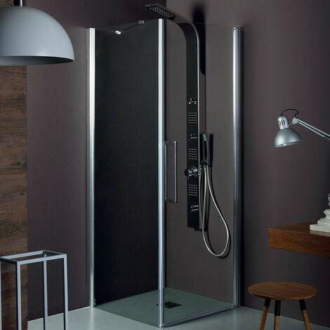 Box Doccia Angolo 80x90 cm TEPB42 con Porta Battente - 1 Lato Fisso ...