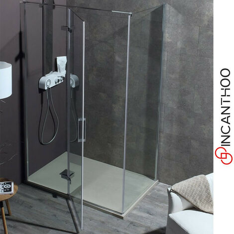 Box Doccia Angolo Dim. 90x110 cm 8MILL Cristallo 8mm Porta Battente H ...