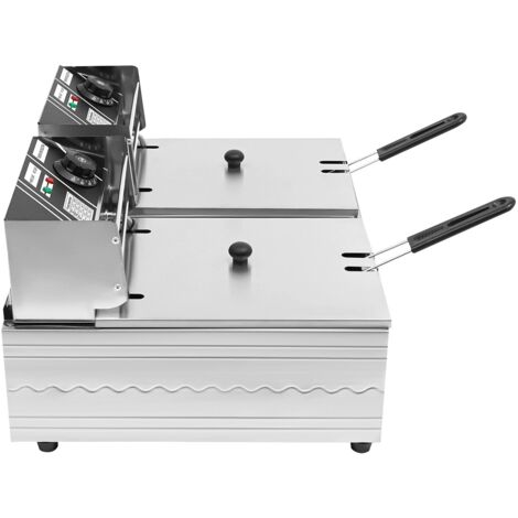 Gojoy – Friteuse électrique double 12L en acier inoxydable – 2x2.5KW ...