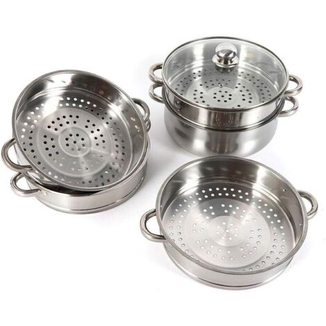 Pot de Cuisson à Insert Vapeur à 5 Niveaux 28cm Cuiseur Vapeur Insert ...