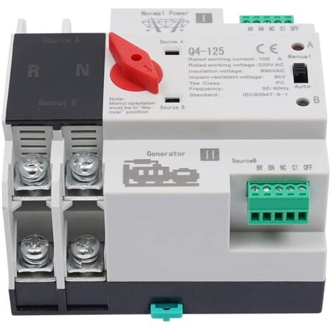 Commutateur de transfert automatique 2P 100A double puissance commutateur D'alimentation de ...