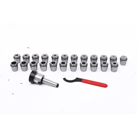 23pcs collets set MK3 collets collets ER40 Ø 4 - 26mm + clé , Dureté: 48-52