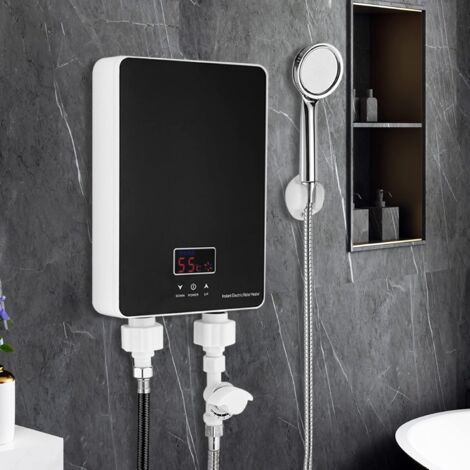Chauffe eau Electrique, chauffe-eau Instantané avec Pommeau de Douche et Tubes, Mini chauffe-eau ...