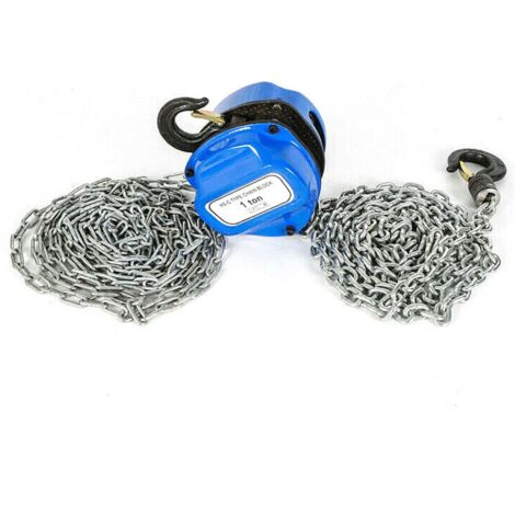 Palan à chaîne 4 m 1000 kg - Crochet pivotant à 360° - Grue manuelle ...