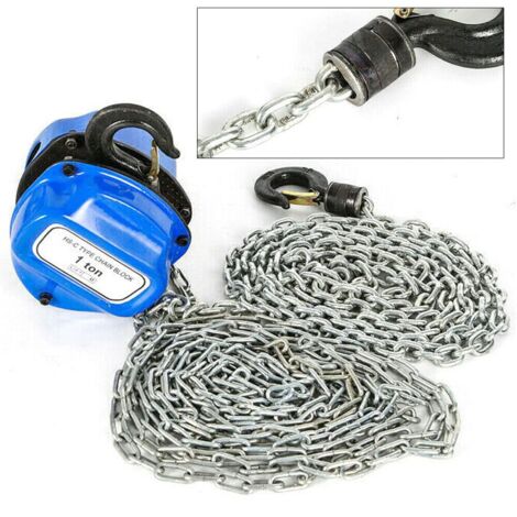 Palan à chaîne 4 m 1000 kg - Crochet pivotant à 360° - Grue manuelle ...