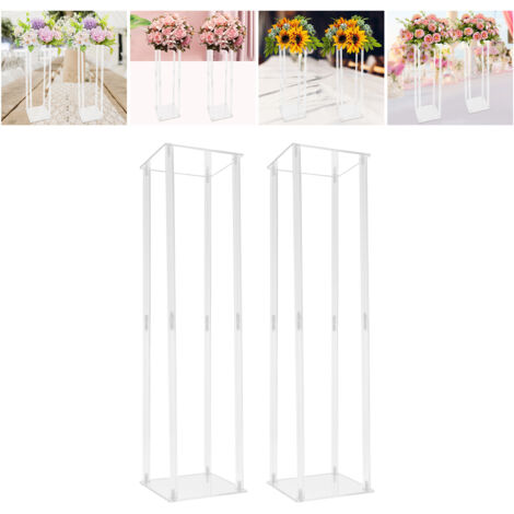 2 Pièces Acrylique Fleur Stand Centres De Table De Mariage Décor Clair Rack