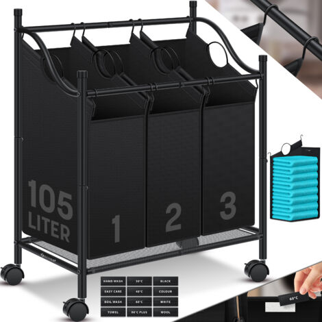 KESSER® Panier à linge Collecteur de linge Trieur de linge avec poches ...