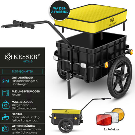 KESSER® Remorque vélo Remorque de transport Chariot à main avec ...