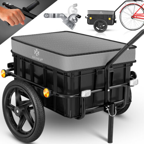 KESSER® Remorque de vélo Remorque de transport Remorque à main avec ...