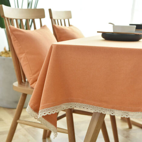 Nappe Rectangulaire Lavable en Coton et Lin avec Glands Linge de Tabl ...