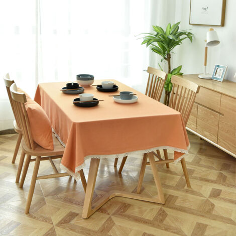Nappe Rectangulaire Lavable en Coton et Lin avec Glands Linge de Tabl ...
