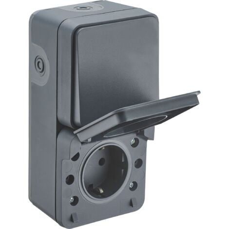 DEBFLEX - 730462 - CYKLONE IP55 DUO Va et Vient + Prise Schuko Vertical ...