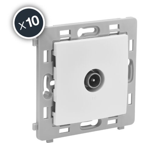 DEBFLEX - 802049 - Caly Mecanismo Toma Tv Blanco Caja de 10