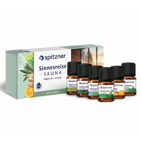 Spitzner Saunaaufguss-Set Sinnesreise 6x 30ml Aufguss-Set mit Geschenkbox