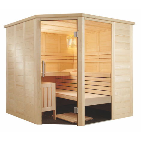 Harvia Alaska Corner Massivsauna aus Fichte Saunakabine ca. 206x206x204 cm