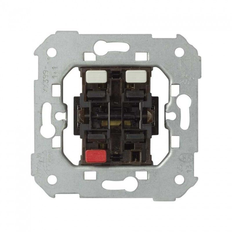 Mécanisme groupe Simon 75 avec 2 poussoirs et 1 entrée 2 sorties - SIMON