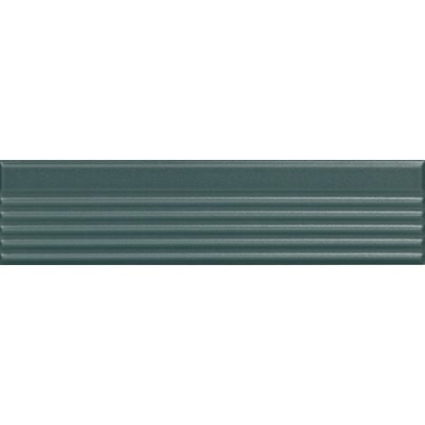 Carrelage sol / mur brique à relief uni bleu vert 5,6x23,2 cm MODULO ...