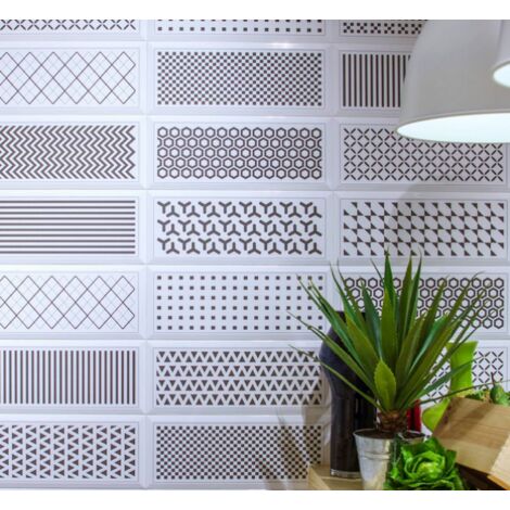 GRAN MUGAT ARTIGAS GRAFITO - Faience 20x50 cm patchwork métro grand ...