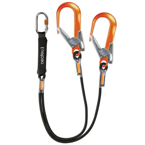 Longe double avec absorbeur d'energie et mousquetons Neofeu