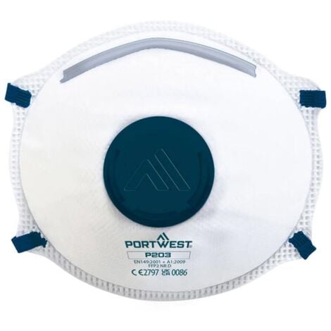 Masque respiratoire coque FFP2 valve Dolomite P203 bte de 10 Portwest