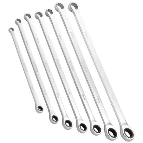 Draper 27778 HI-TORQ® Metric Extra-Long Double Ring Ratchet Spanner Set ...